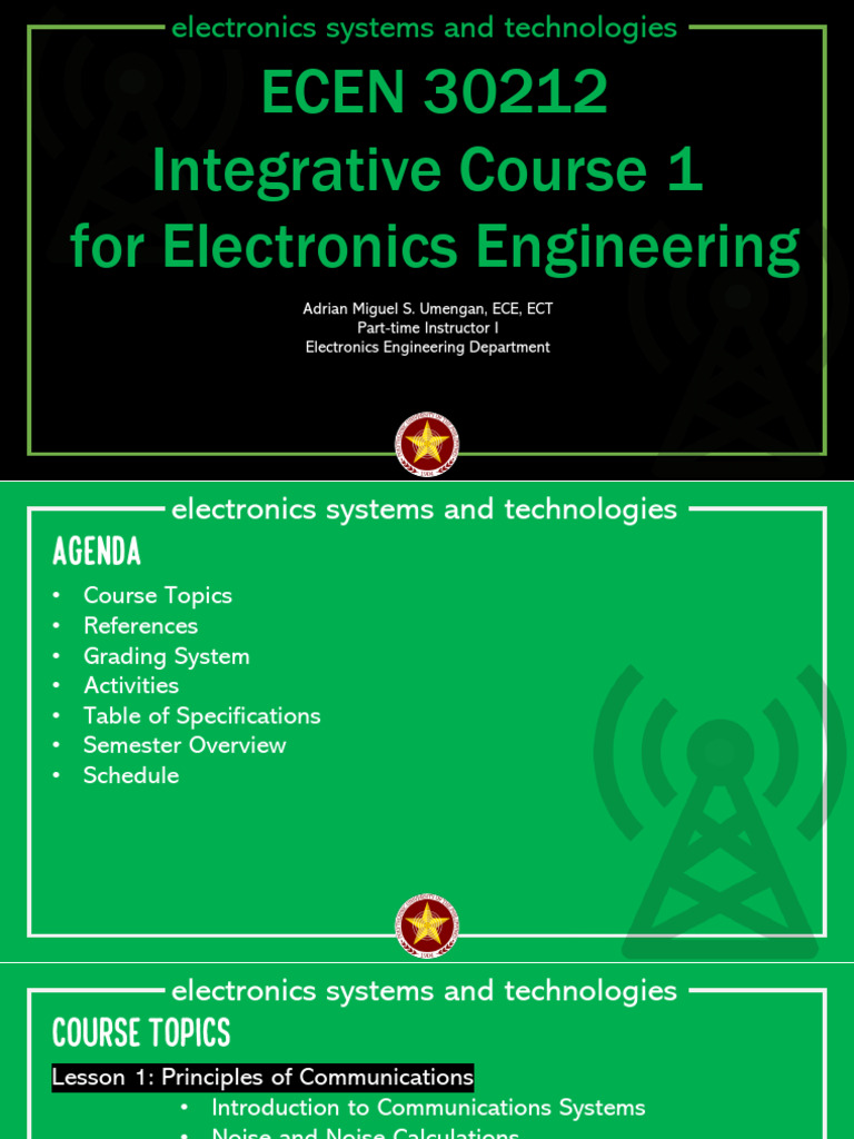 Electronics Engineering Course Overview | PDF | Modulation | Electronic ...