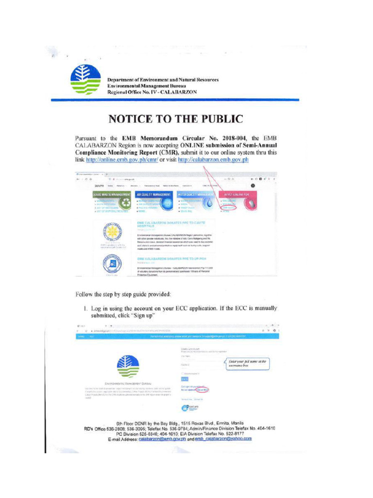 EMB 4A - Notice On CMR Online Submission | PDF