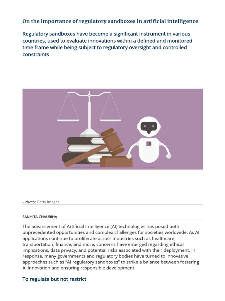 Ai Regulation Sandboxes | PDF | Artificial Intelligence | Intelligence ...