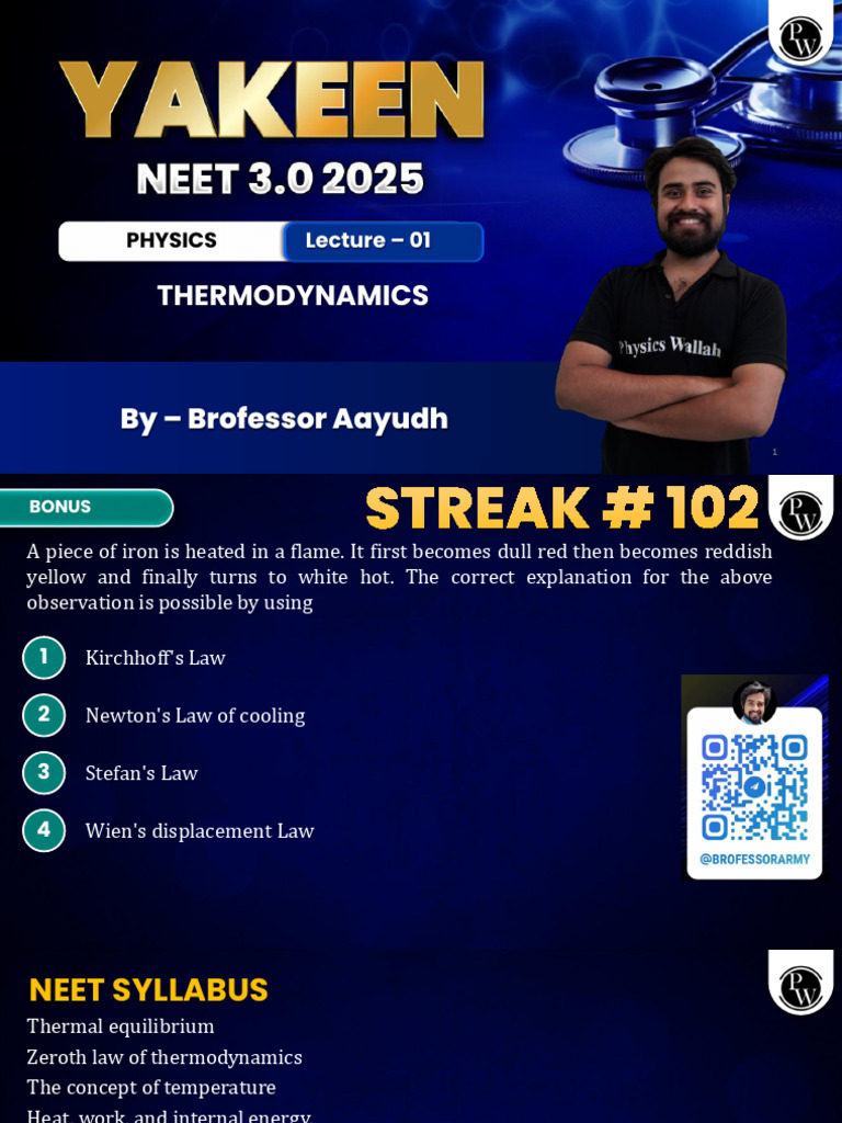 Aayudh Yakeen 3.0 2025 Thermo 01 Introduction | PDF | Heat | Temperature