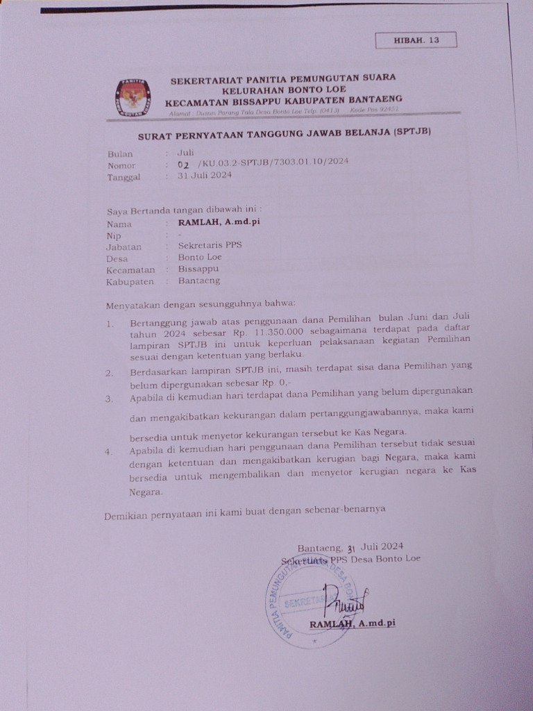 SPTJB Bulan Juni - Juli | PDF