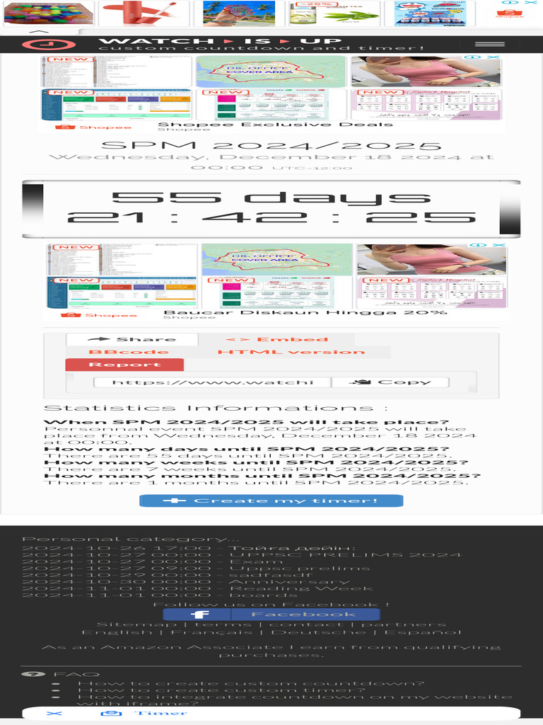 55 Days 214225 - Countdown SPM 20242025 - Personal Wednesday, December ...