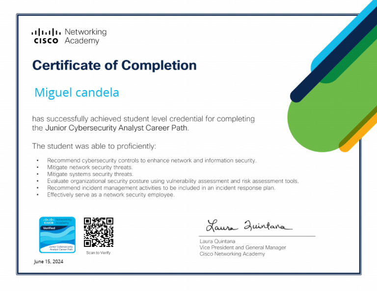 Certificado Ciberseguridad | PDF