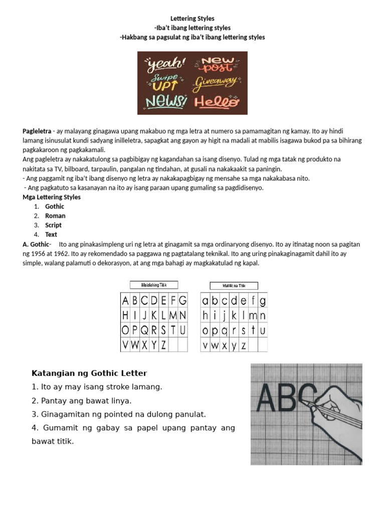 Lettering Styles | PDF