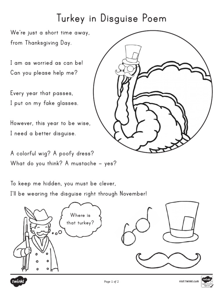 Us L 292 Turkey in Disguise Poem English - Ver - 2 | PDF