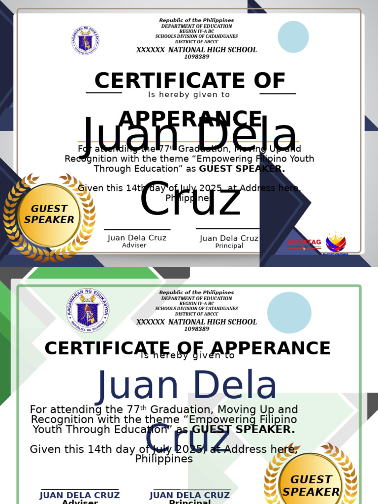 Certificate For Guest Speaker | PDF | Philippines