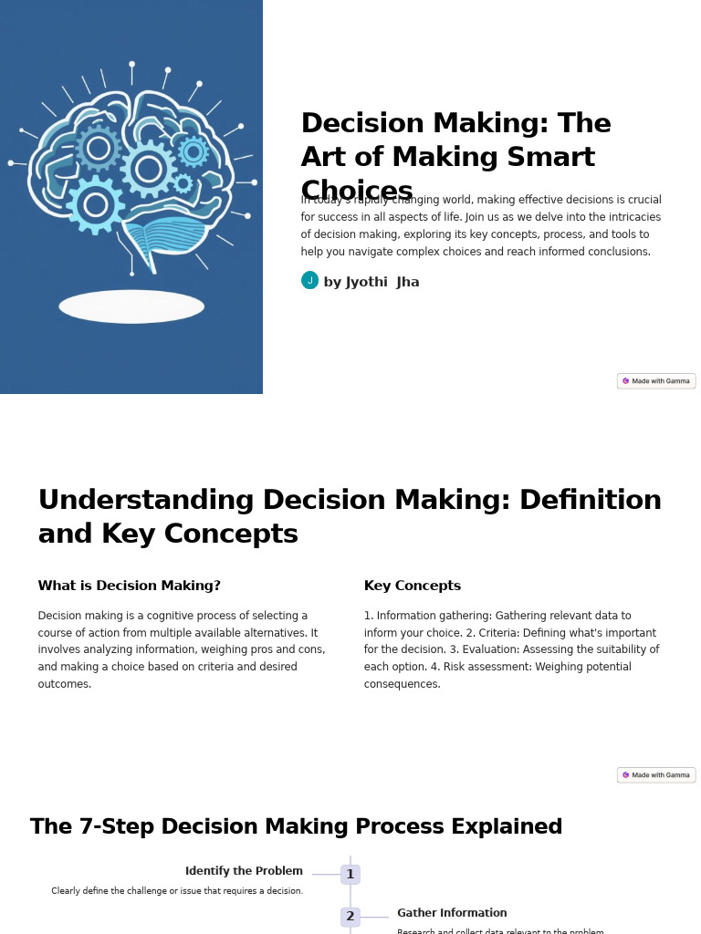 Decision Making The Art of Making Smart Choices | PDF | Decision Making ...
