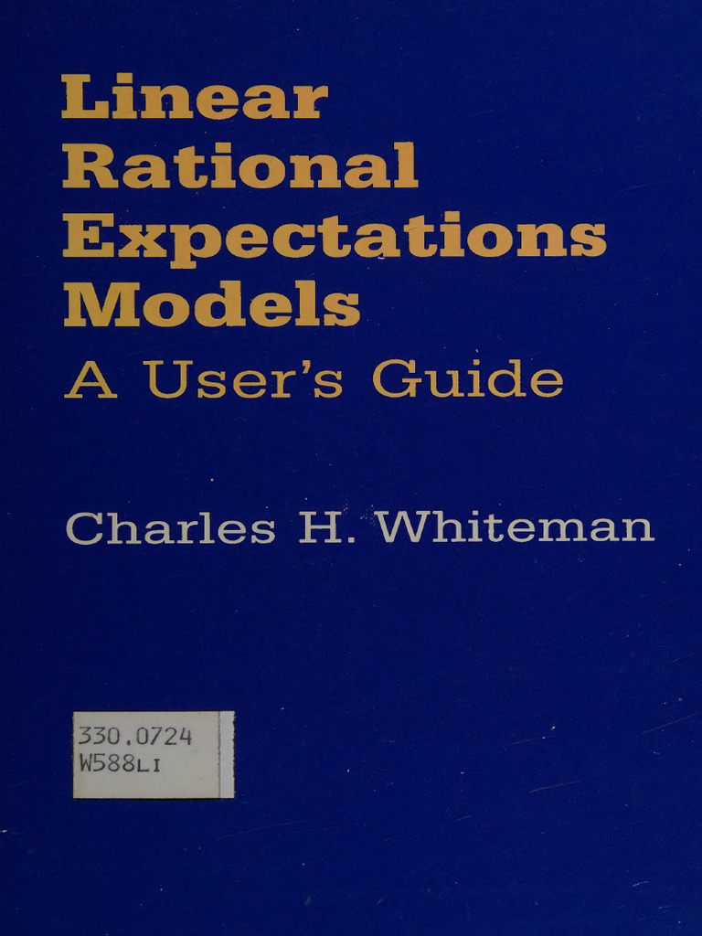 Linear Rational Expectations Models -- Charles H_ Whiteman -- University of Minnesota Press ...