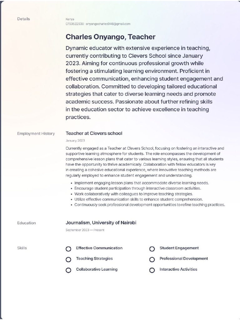 Charles' Resume 1 | PDF