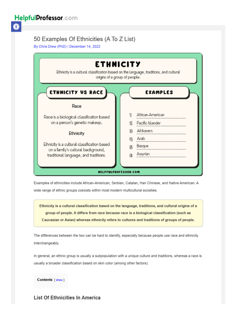 50 Examples of Ethnicities A To Z List 2023 | PDF | Maya Peoples | Hutu