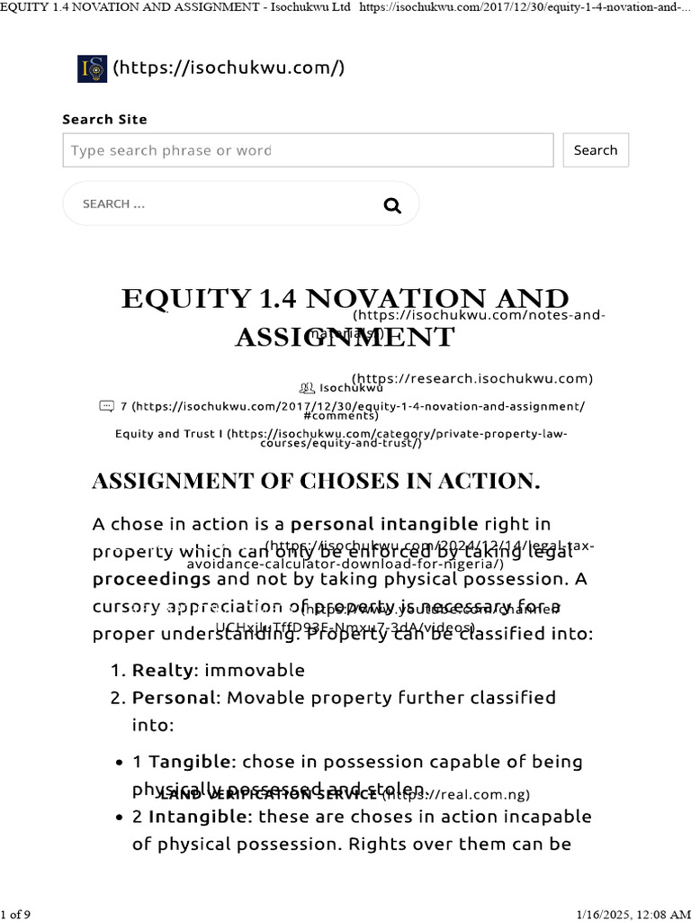 Understanding Novation and Assignment | PDF