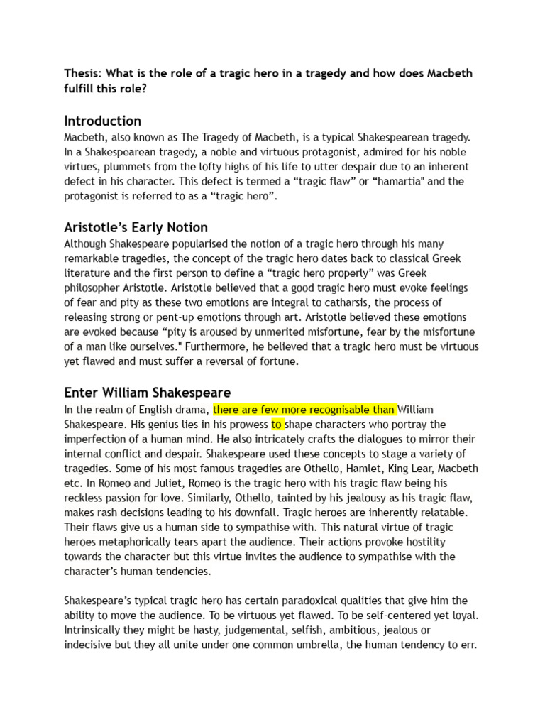 English Project | PDF | Tragedy | Macbeth