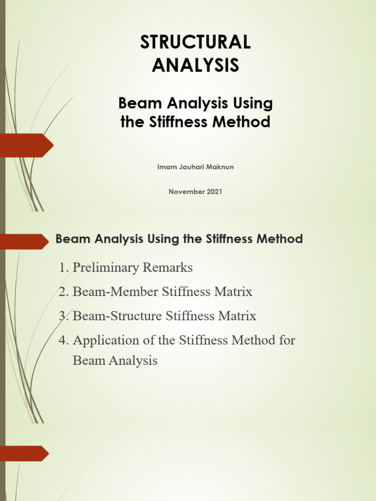 Beam Analysis Using The Stiffness Method 2021 | PDF | Bending | Beam (Structure)