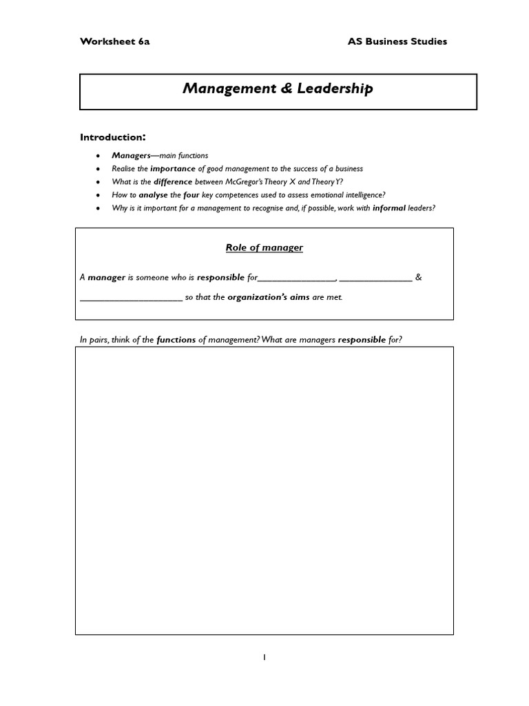 As 6a Managementleadership | PDF | Leadership | Emotional Intelligence