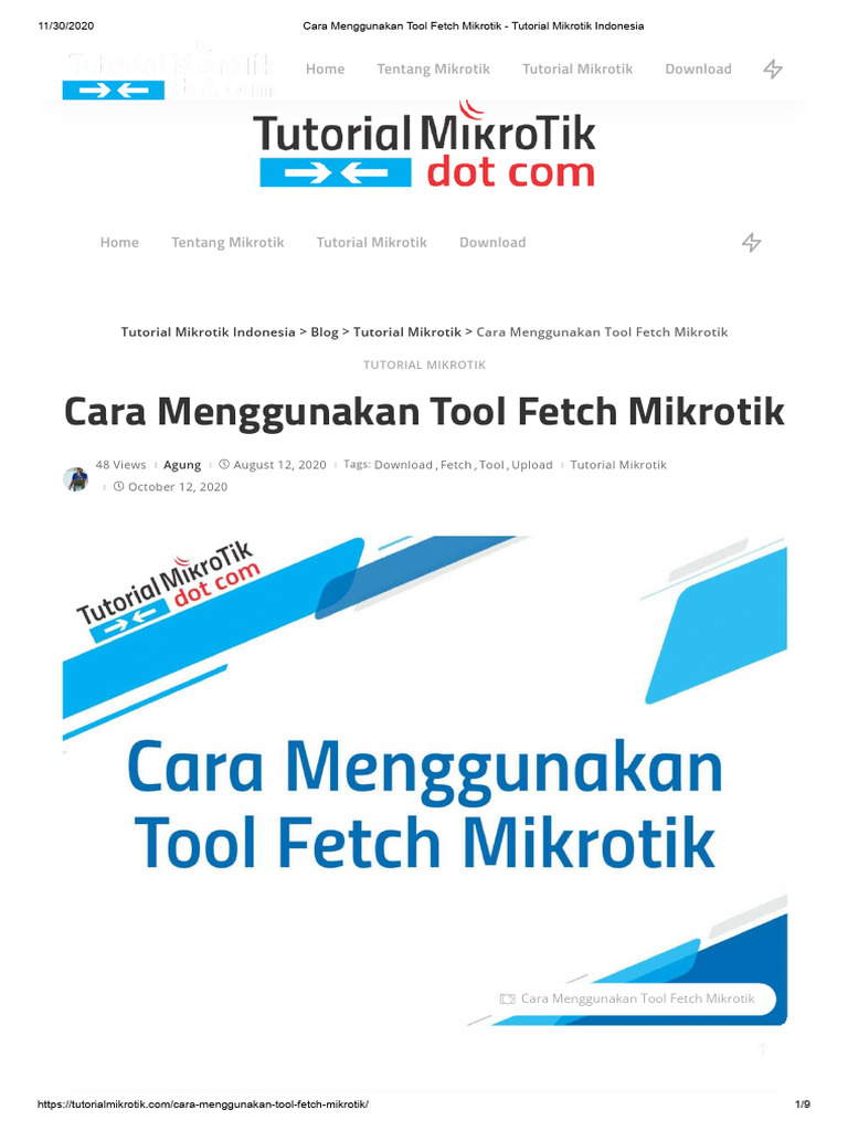 Panduan Tool Fetch Mikrotik | PDF