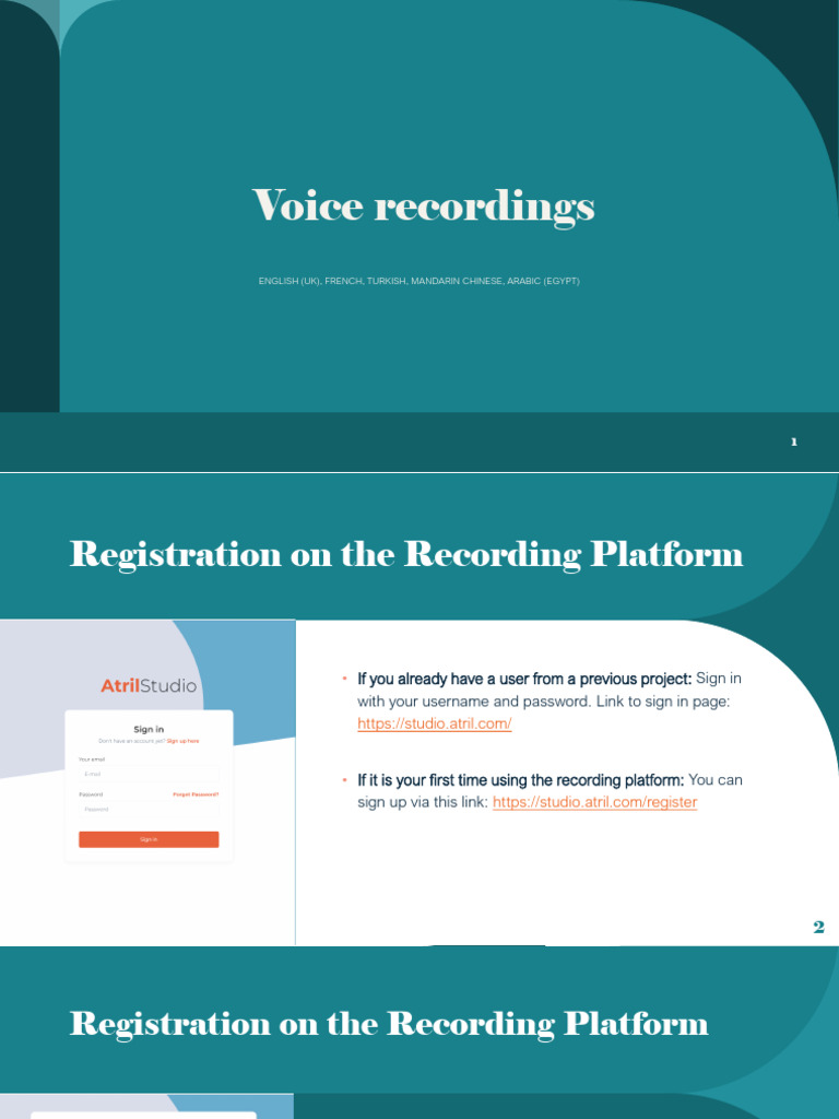 Voice Recordings - Instructions | PDF