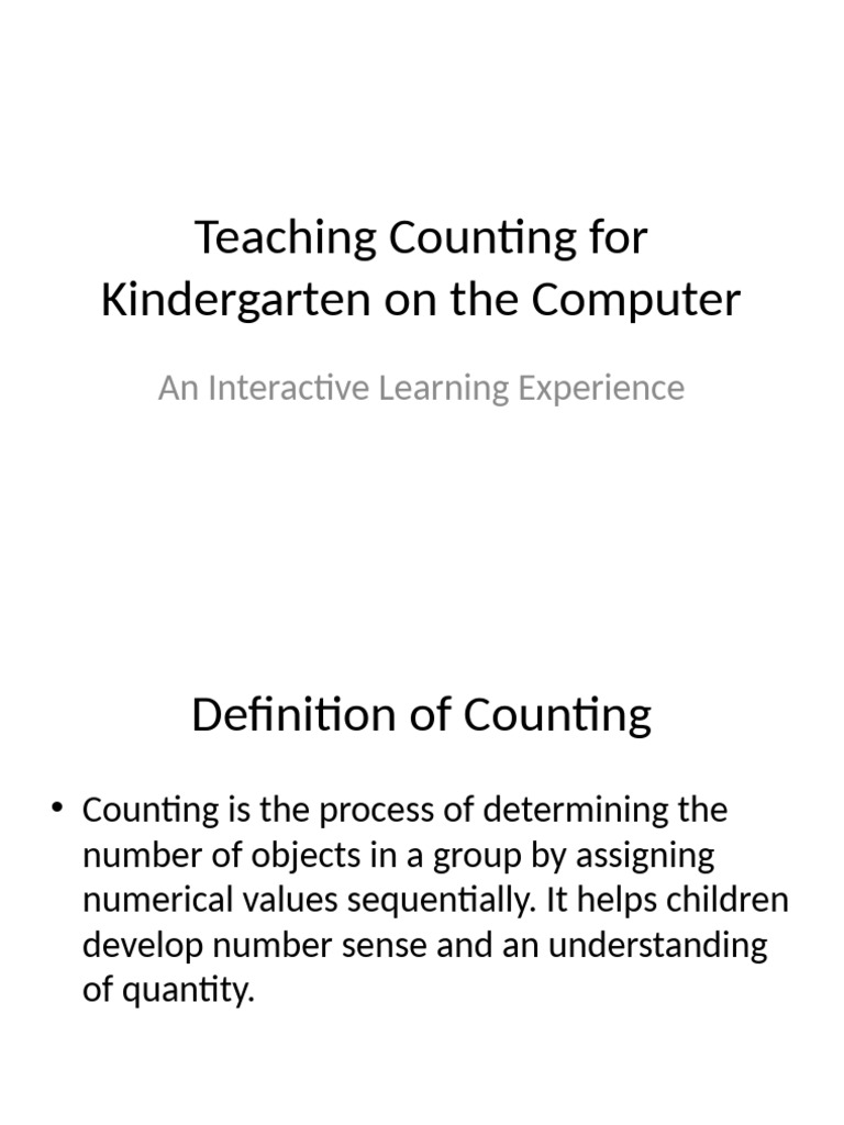 Interactive Counting Lessons for Kids | PDF