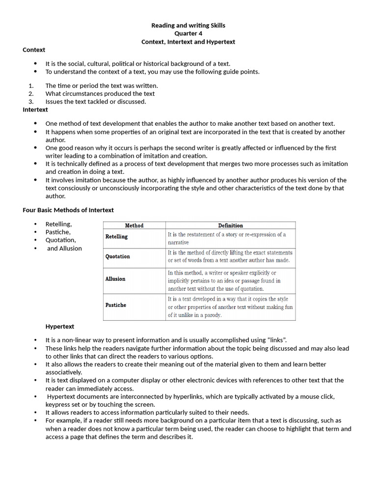 Reading and Writing Skills | PDF | Intertextuality | Hypertext