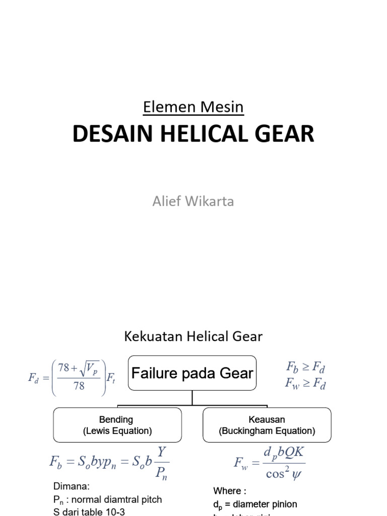Desain Helical Gear | PDF