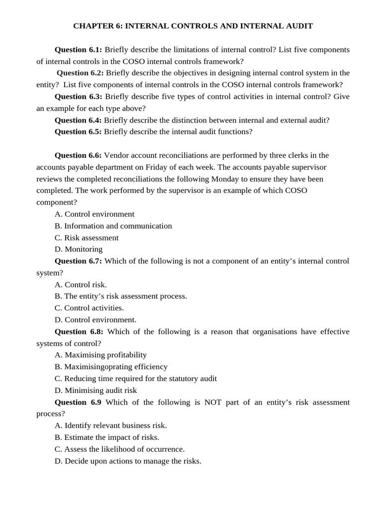 CHAPTER 6 - Auditing N Assurance | PDF | Internal Control | Audit