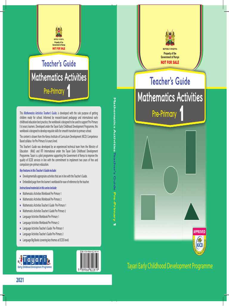 PP1 - Mathematics Activities - TG COVER - GOK Branded | PDF | Teachers | Behavior Modification