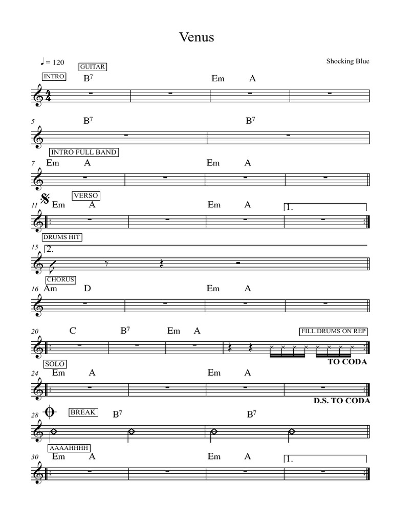 Venus - Partitura Completa | PDF | Sound Recording