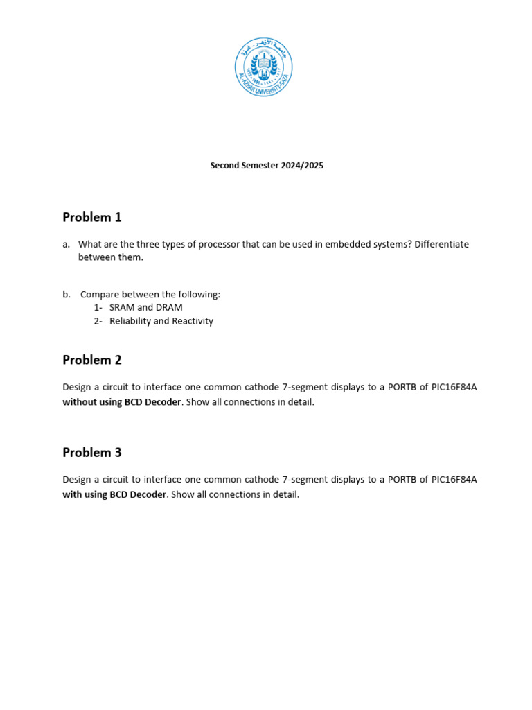 Problem 1: Microcontrollers | PDF