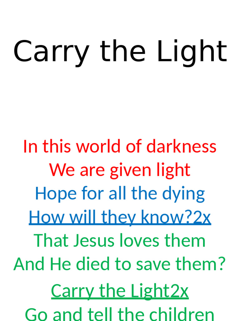 Carry The Light | PDF