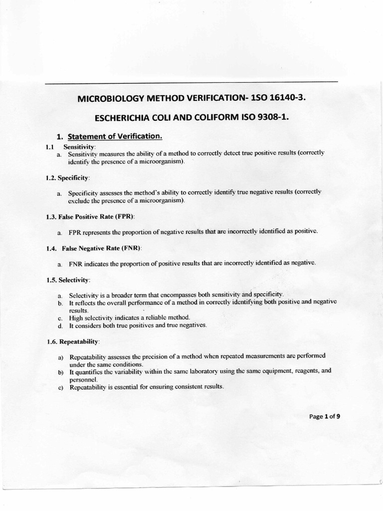 ISO 16140 Verification | PDF