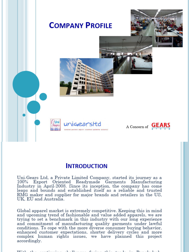 Uni-Gears Ltd: RMG Manufacturing Profile | PDF | Sewing | Clothing