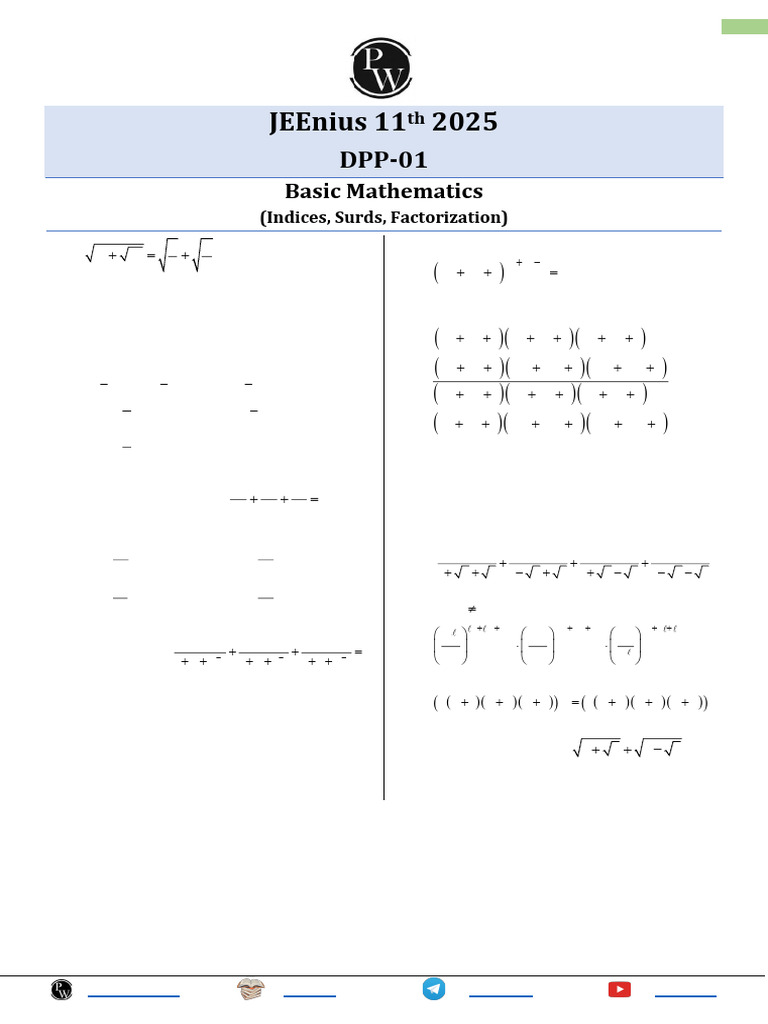 Basic Mathematics - DPP 01 | PDF | Area | Mathematical Concepts