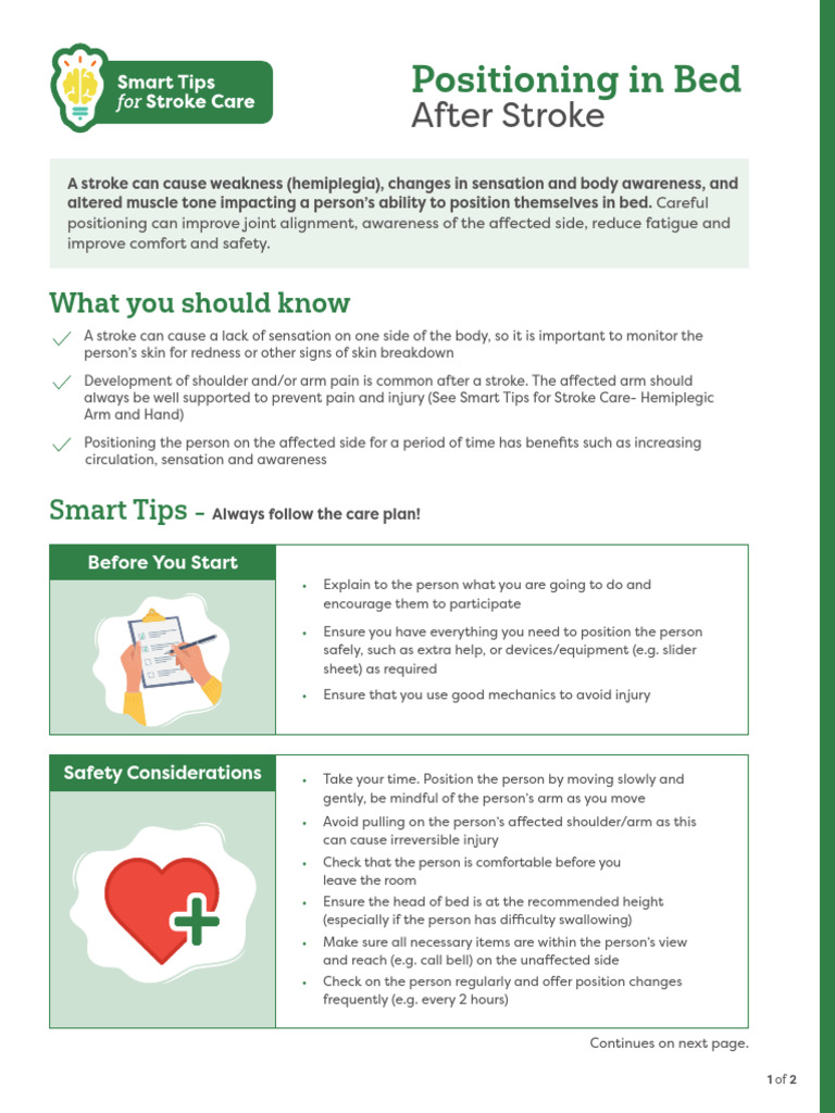 Stroke Patient Positioning Guidelines | PDF | Medical Specialties ...