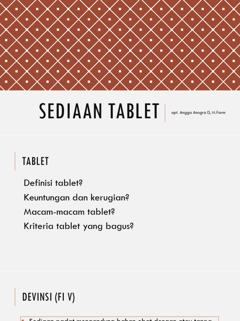 TM 2 Sediaan Tablet | PDF