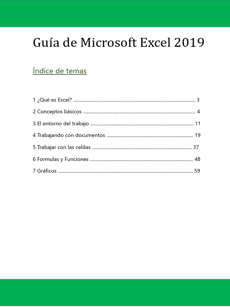 Guia de Excel 2019 | PDF | Hoja de cálculo | Microsoft Excel