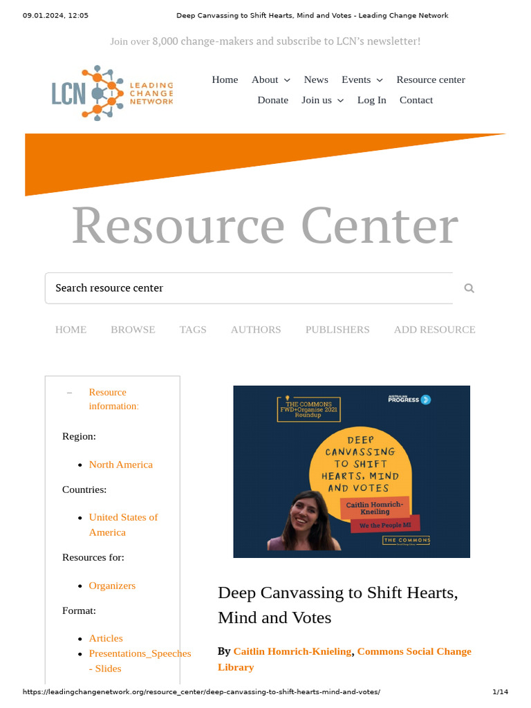 Deep Canvassing To Shift Hearts, Mind and Votes - Leading Change ...