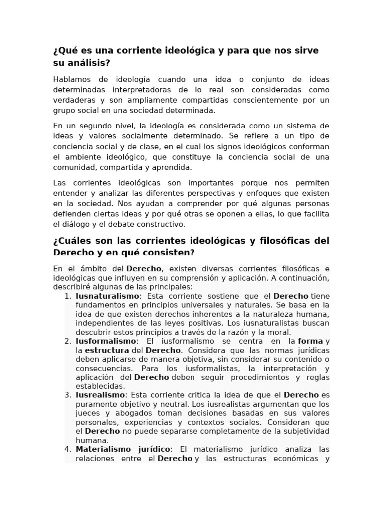 Corrientes Ideologicas | PDF | Jurisprudencia | Ideologías