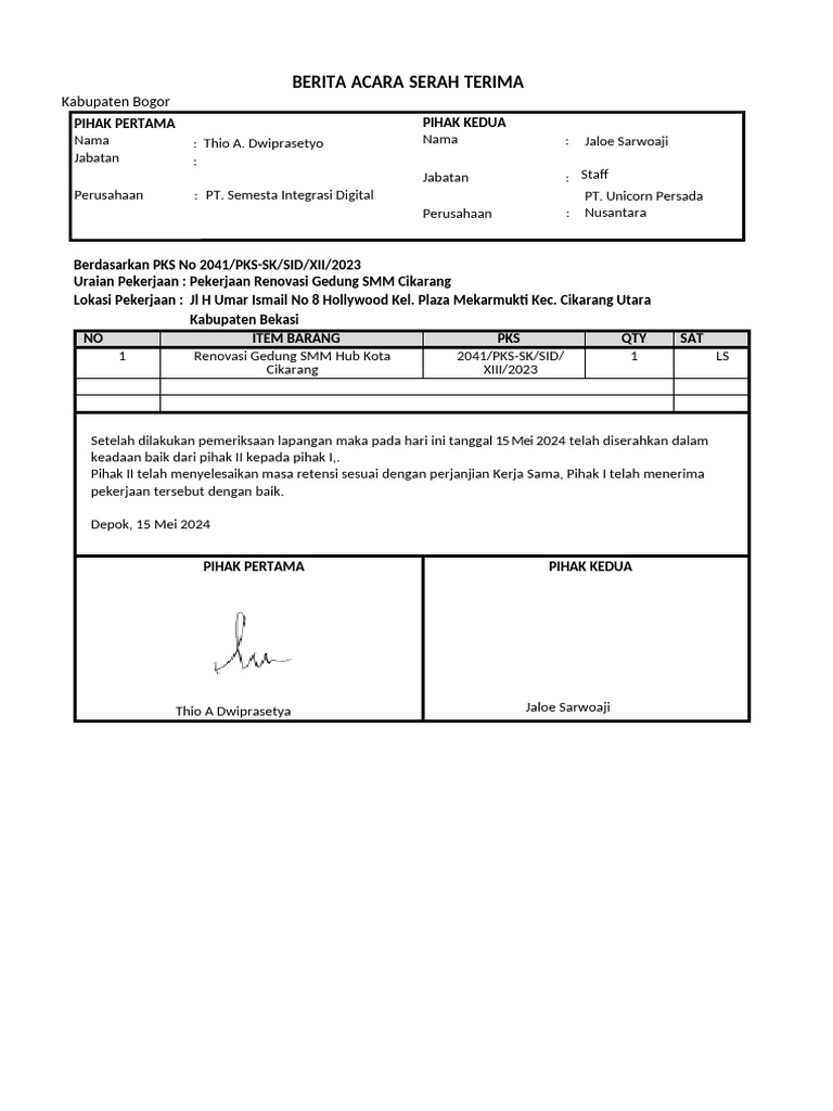 BAST Hub Cikarang | PDF