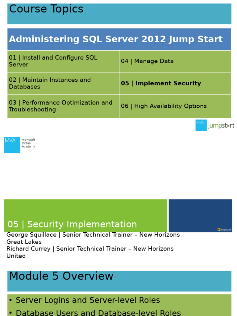 Administering Microsoft SQL Server 2012 Databases Jumpstart-Mod 5 - Final | PDF | Databases ...