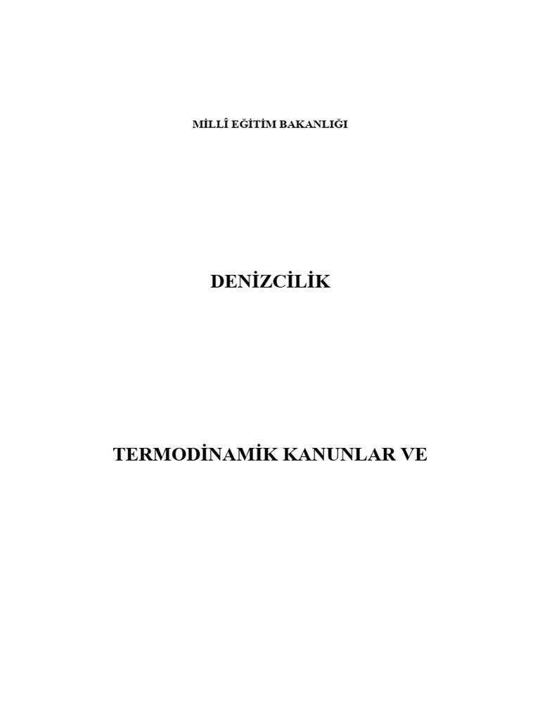 Termodinamik Kanunlar Ve Gazlar | PDF