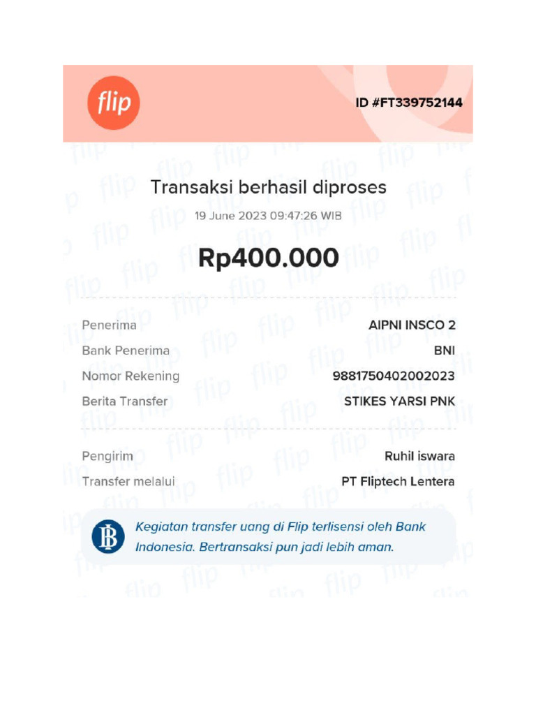 Bukti Pembayaran Insco | PDF