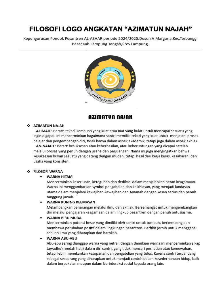 Filosofi Logo Angkatan Azimatun Najah | PDF