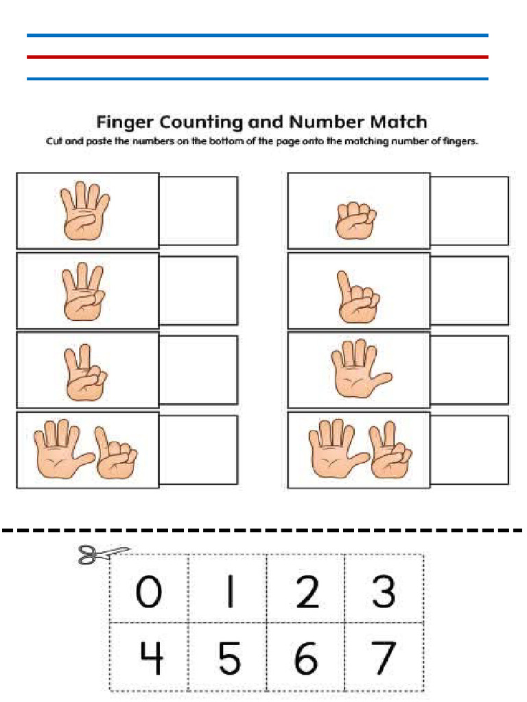 Numbers 1-7 Cut and Paste | PDF