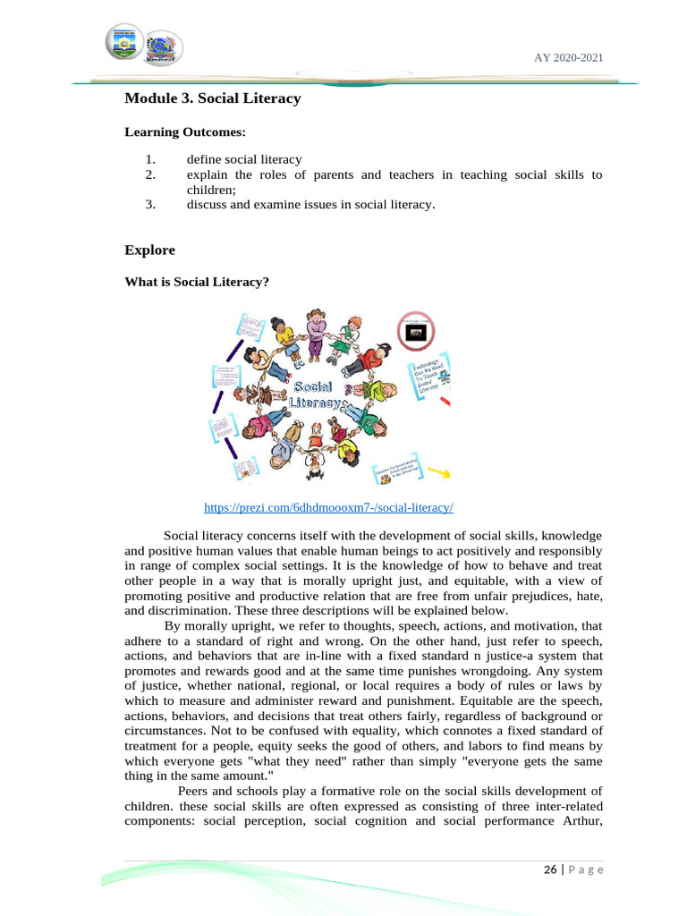 Understanding Social Literacy in Children | PDF | Literacy | Social Skills