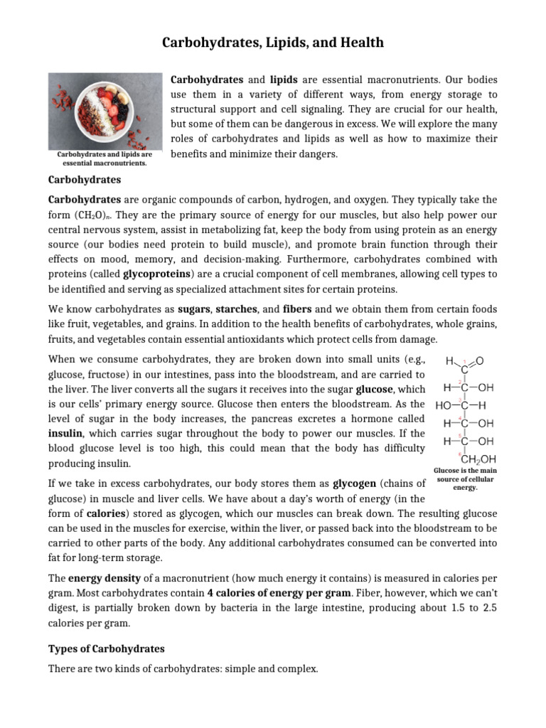 Elaborate - Carbohydrates, Lipids, and Health 2 | PDF | Fat | Carbohydrates