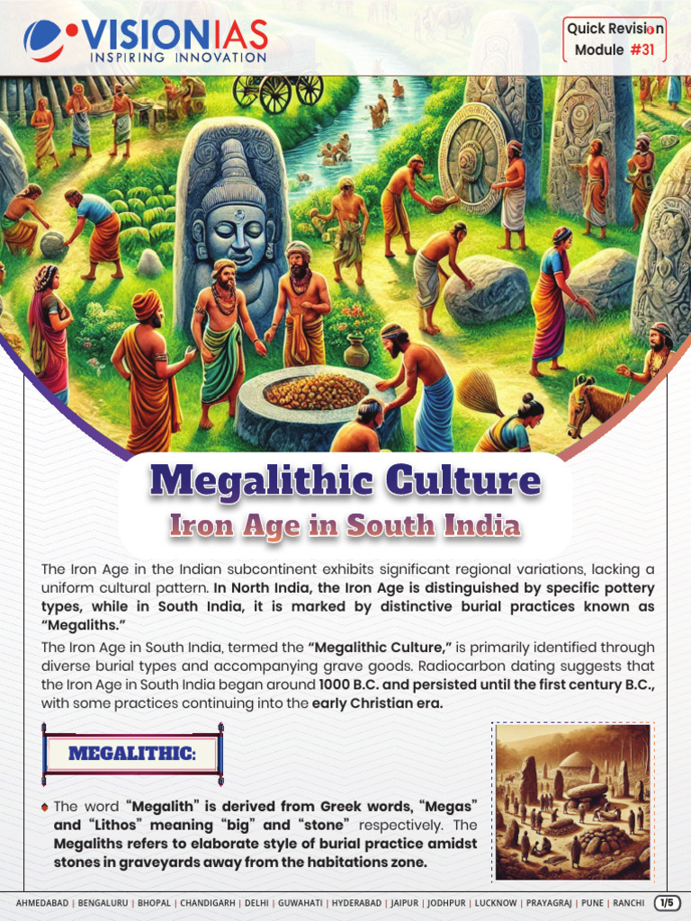 Iron Age Megalithic Culture in India | PDF | South India | Iron Age