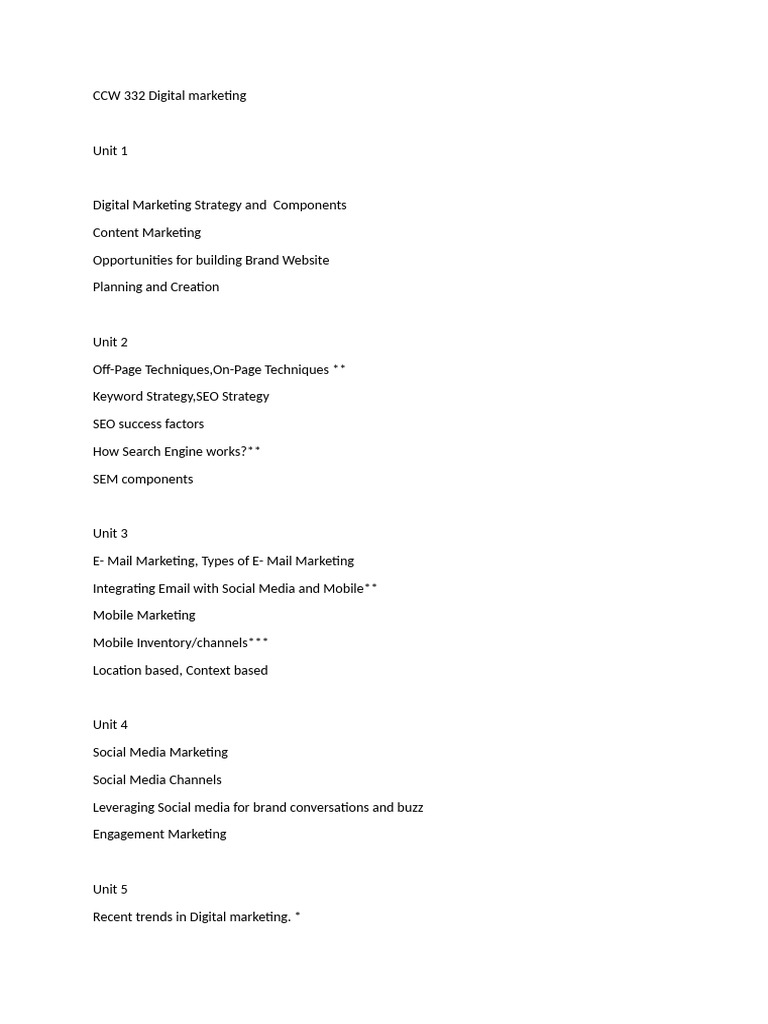 CCW 332 Digital Marketing | PDF
