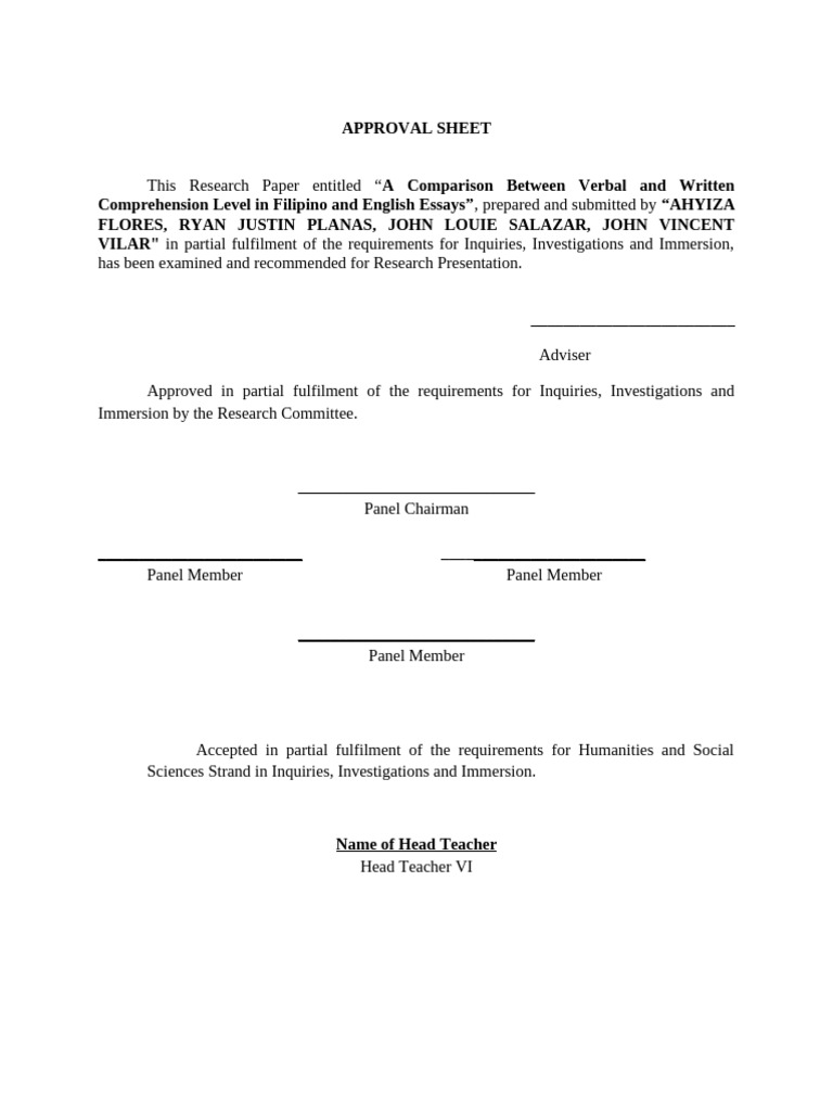 Approval Sheet | PDF