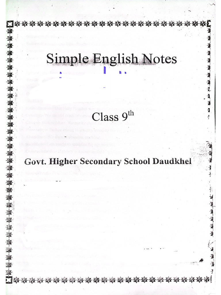 9th English Notes | PDF