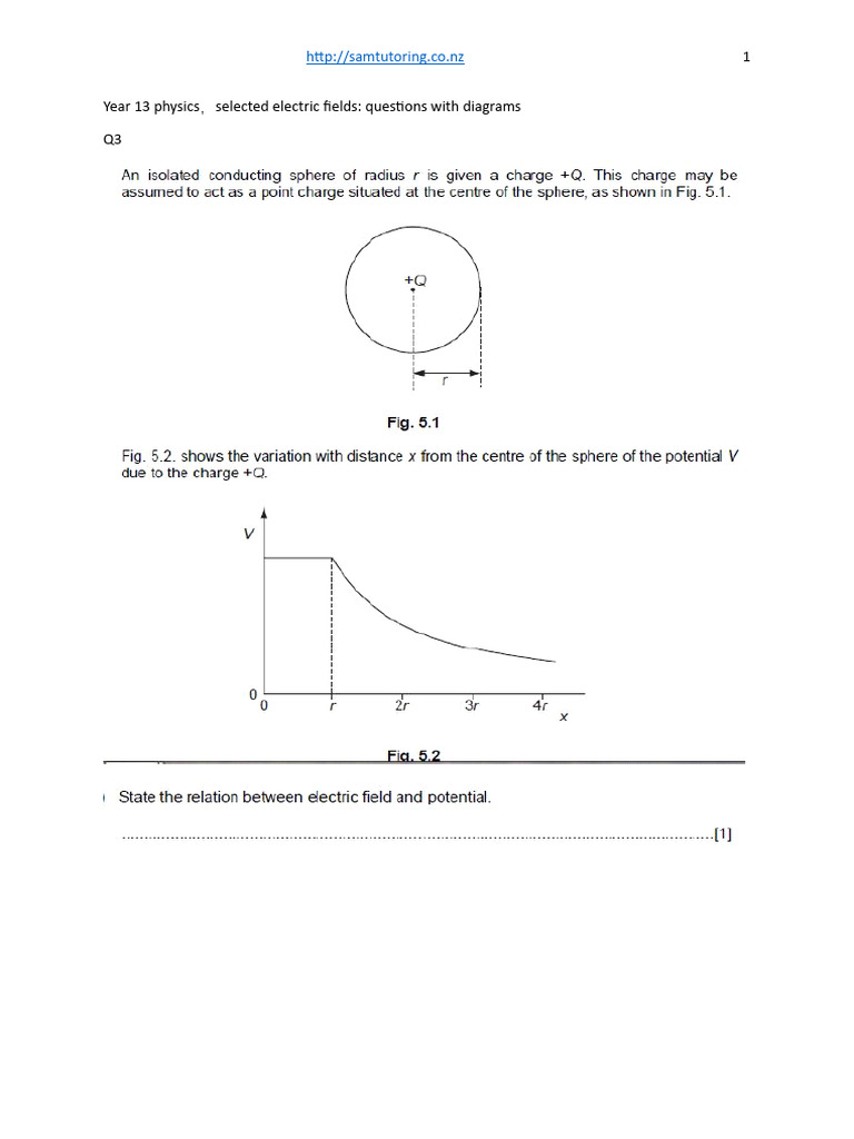 Year 13 Physics-Electric Field | PDF
