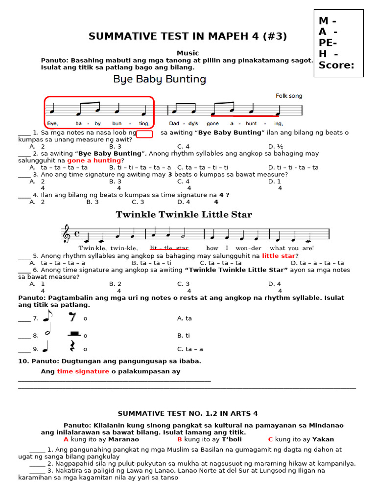 ST2 Mapeh 2022 23 | PDF